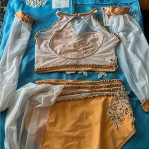 bfree | Costumes | Elegant Kids Dance Costume In Cream And Gold | Poshmark